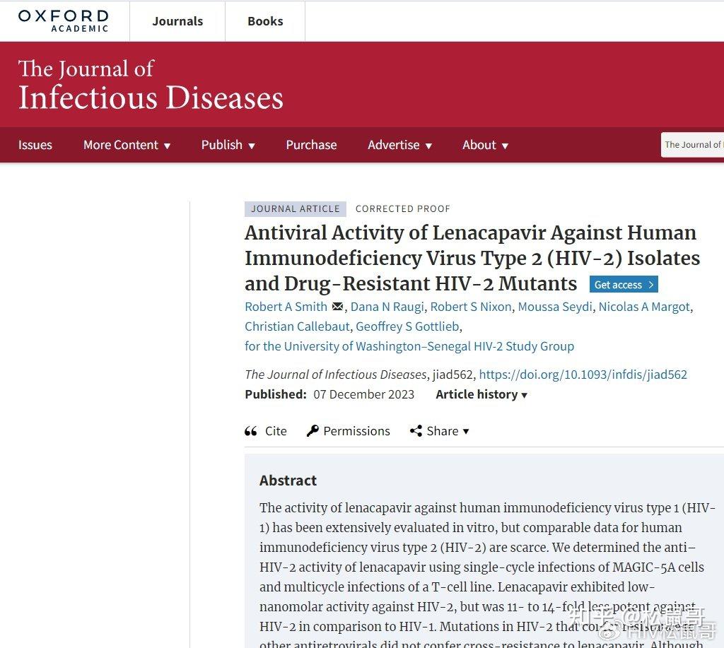 研究进展：长效针Lenacapavir对HIV-1和HIV-2都能明显抑制 - 知乎