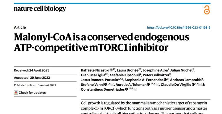 Nature Cell Biology | 新知识：代谢产物Mal-CoA直接结合并调控mTORC1活性 - 知乎
