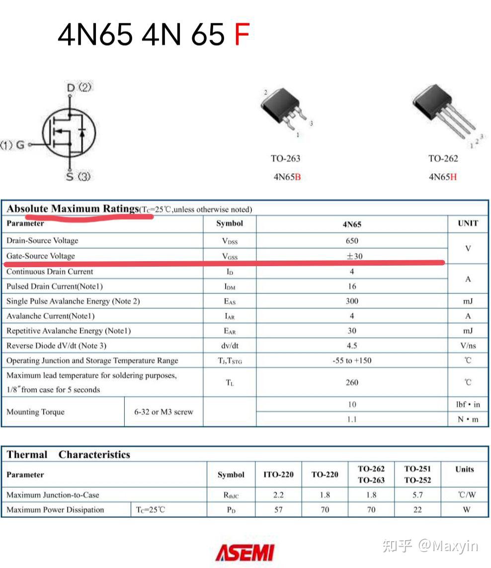 4N65-ASEMI的VGS是什么参数这参数是主要参数吗？ - 知乎