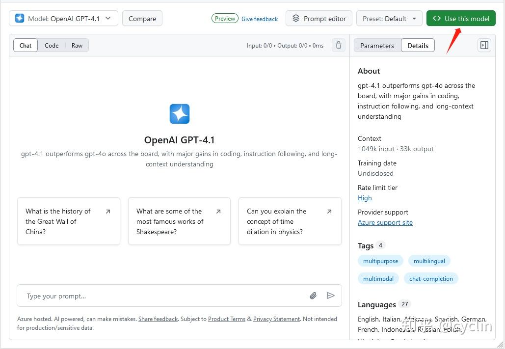 白嫖Github大模型服务（可用GPT4o和GPT4.1) - 知乎