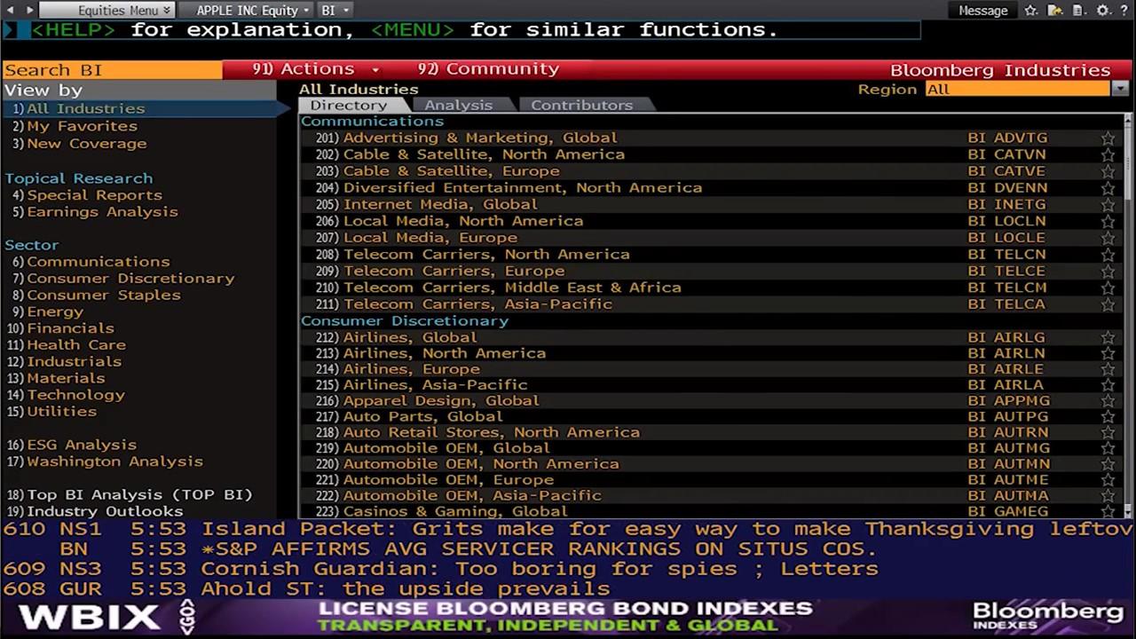 彭博终端Bloomberg的常用代码 - 知乎