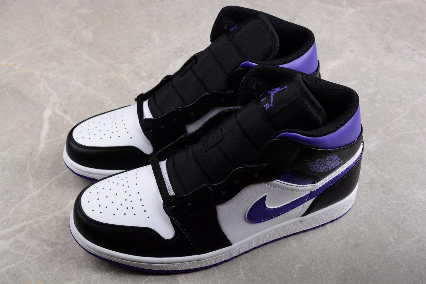 乔丹 Air Jordan 1 Mid Court Purple 黑白紫中帮纯原运动鞋 - 知乎