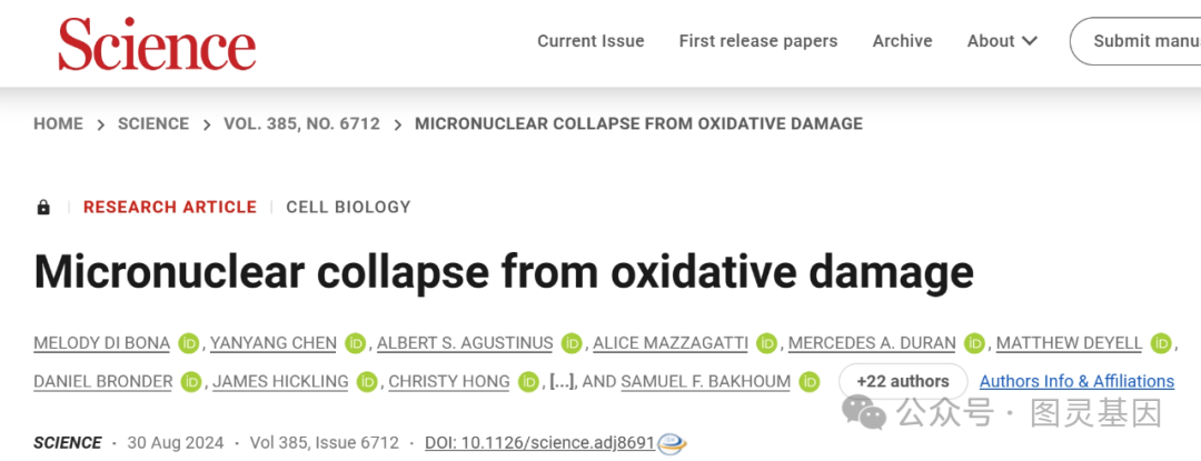 Science | 线粒体ROS破坏微核完整性，推动肿瘤进展 - 知乎