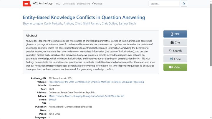 Entity-Based Knowledge Conflicts in Question Answering (EMNLP2021) - 知乎