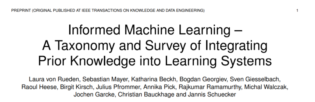 如何将先验知识嵌入机器学习？《知信机器学习Informed ML》综述论文全面概述IML概念、分类、方法等，19页pdf - 知乎