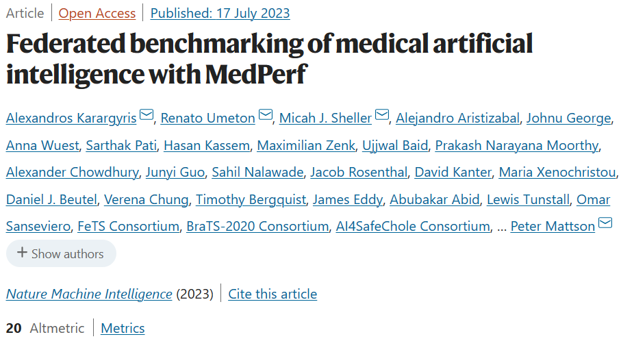 Intel 等多家机构联合推出用于医疗 AI 的基准测试开放平台 MedPerf - 知乎