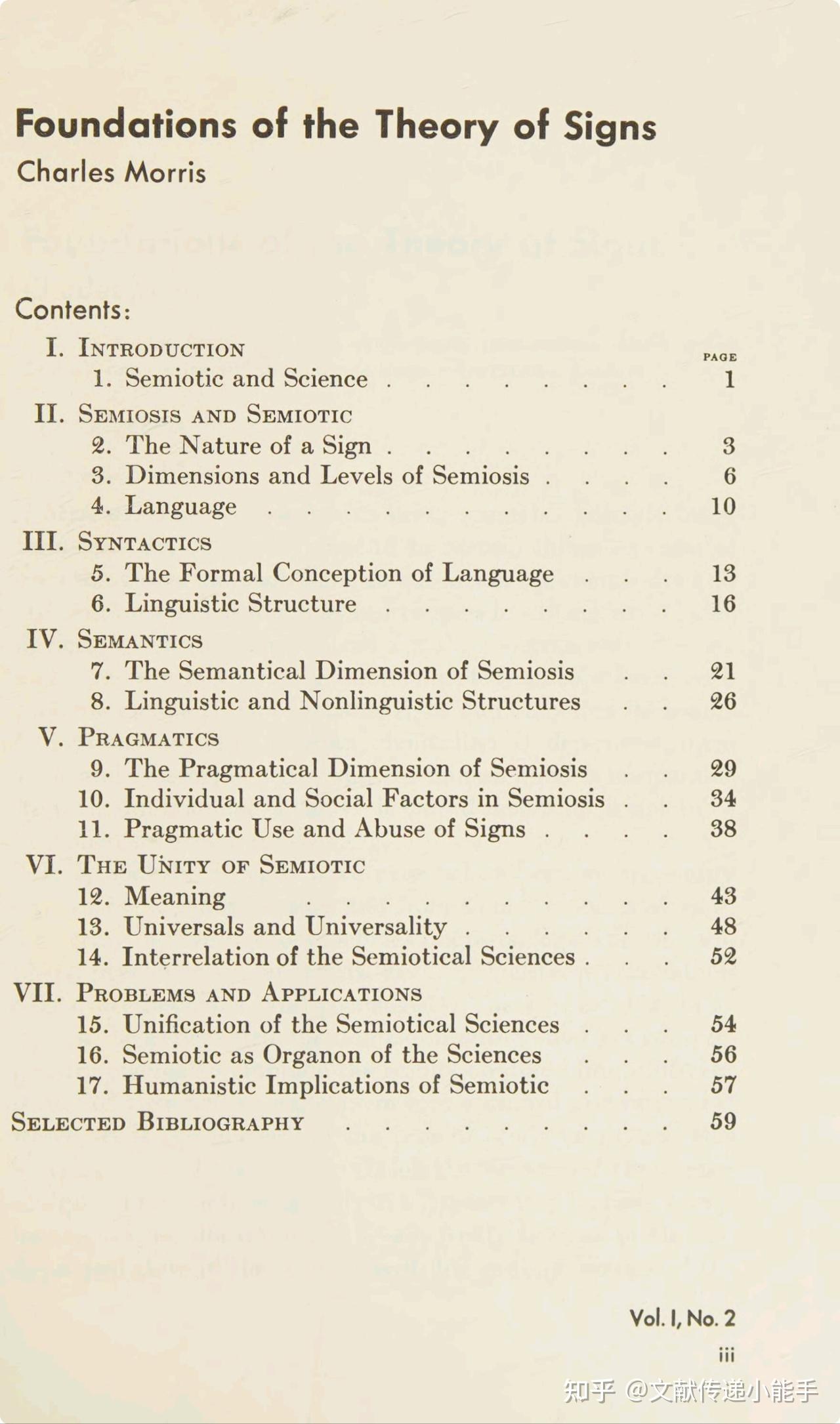 符号学理论基础,英文版,Foundations of the theory of signs by Morris, Charles W ...