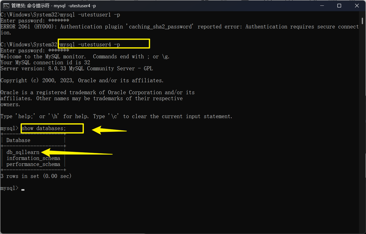 【已解决】MySQL 8.0+版本 创建新用户登录失败 ERROR 2061 (HY000): Authentication plugin 'caching_sha2_password' - 知乎