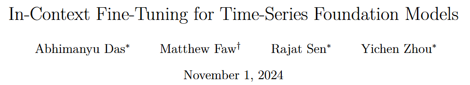 AI论文速读 | TimesFM-ICF：时间序列基础模型的上下文微调 - 知乎