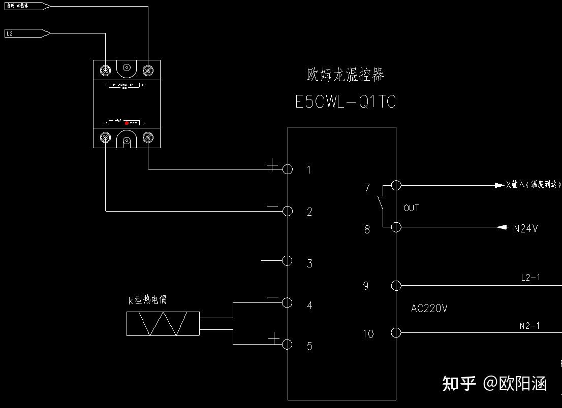 欧姆龙E5CWL-温控器CAD接线图纸设计, 及报警输出设置 - 知乎