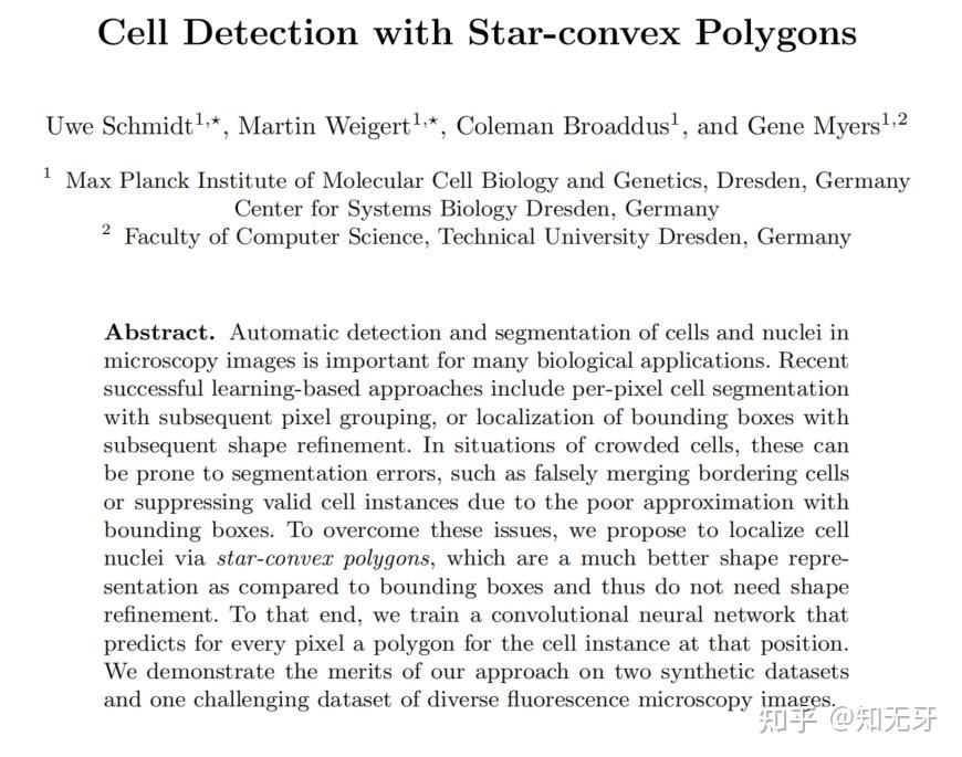 细胞识别和检测文章1：Cell Detection with Star-convex Polygons（基于星形凸多边形的细胞检测） - 知乎