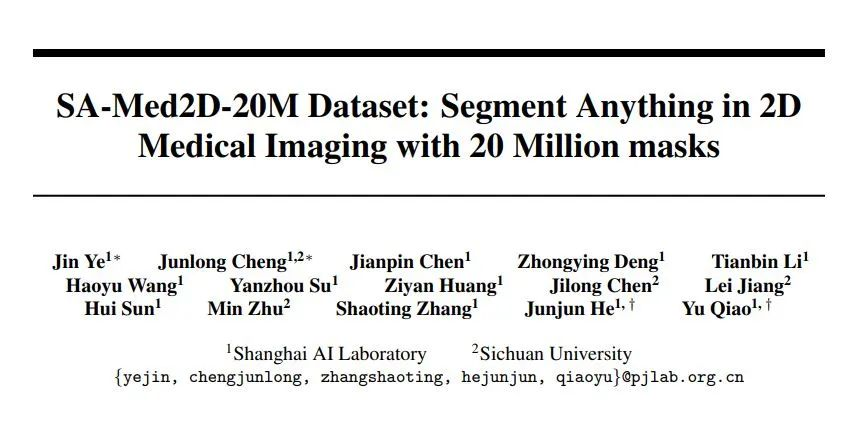 SAM-Med2D数据开源！超大规模医学分割数据集SA-Med2D-20M可下载 - 知乎