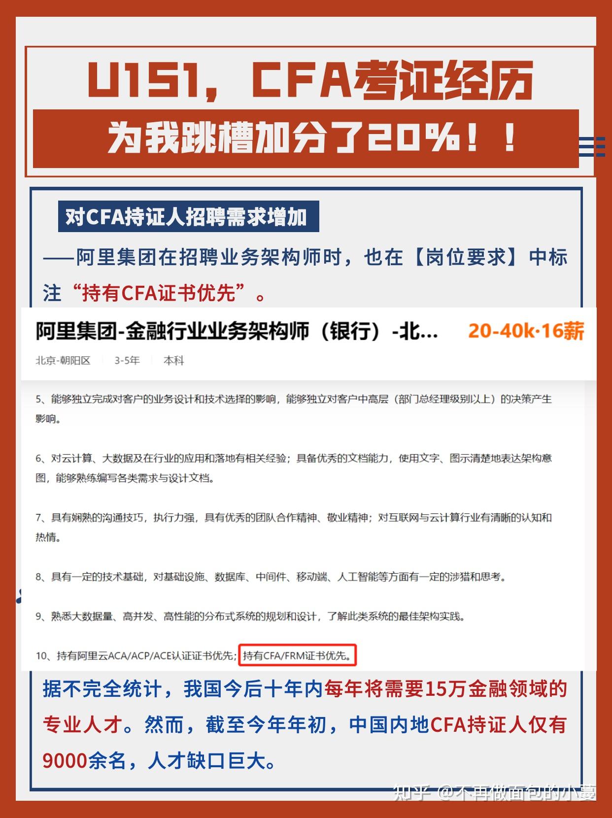 u1s1，CFA考证经历为我跳槽加分了20% - 知乎