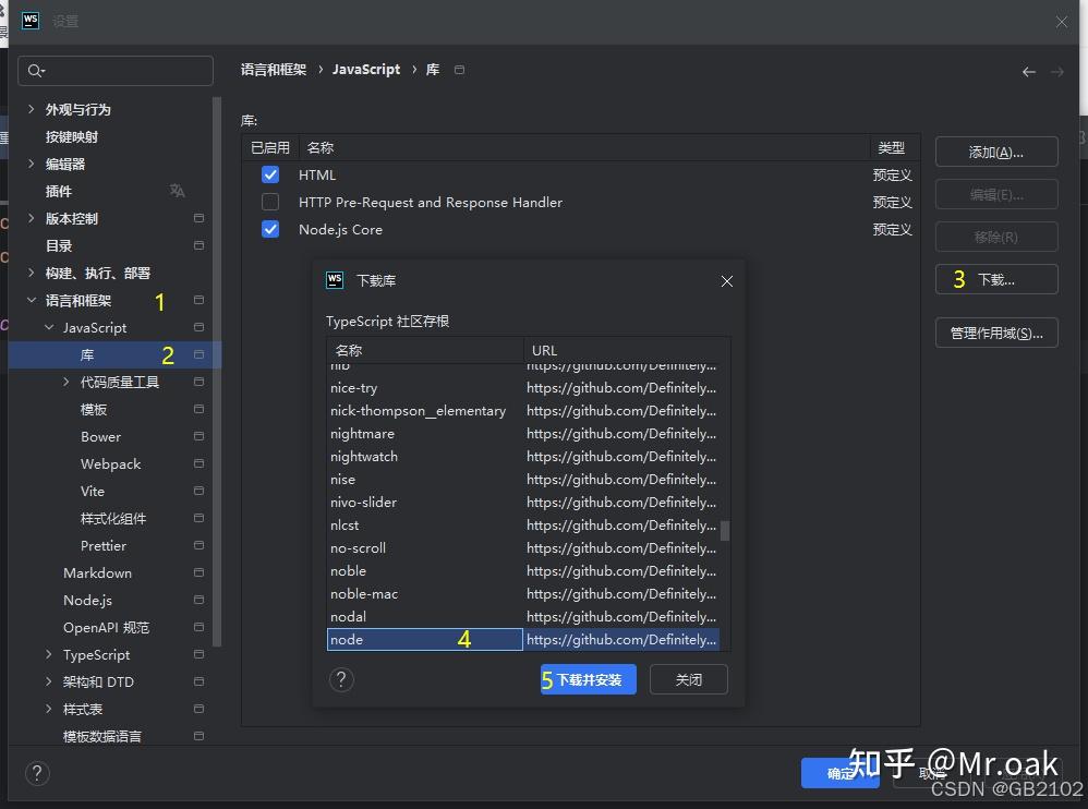 Webstorm如何配置Nodejs代码提示，Webstorm无法下载@types/node - 知乎