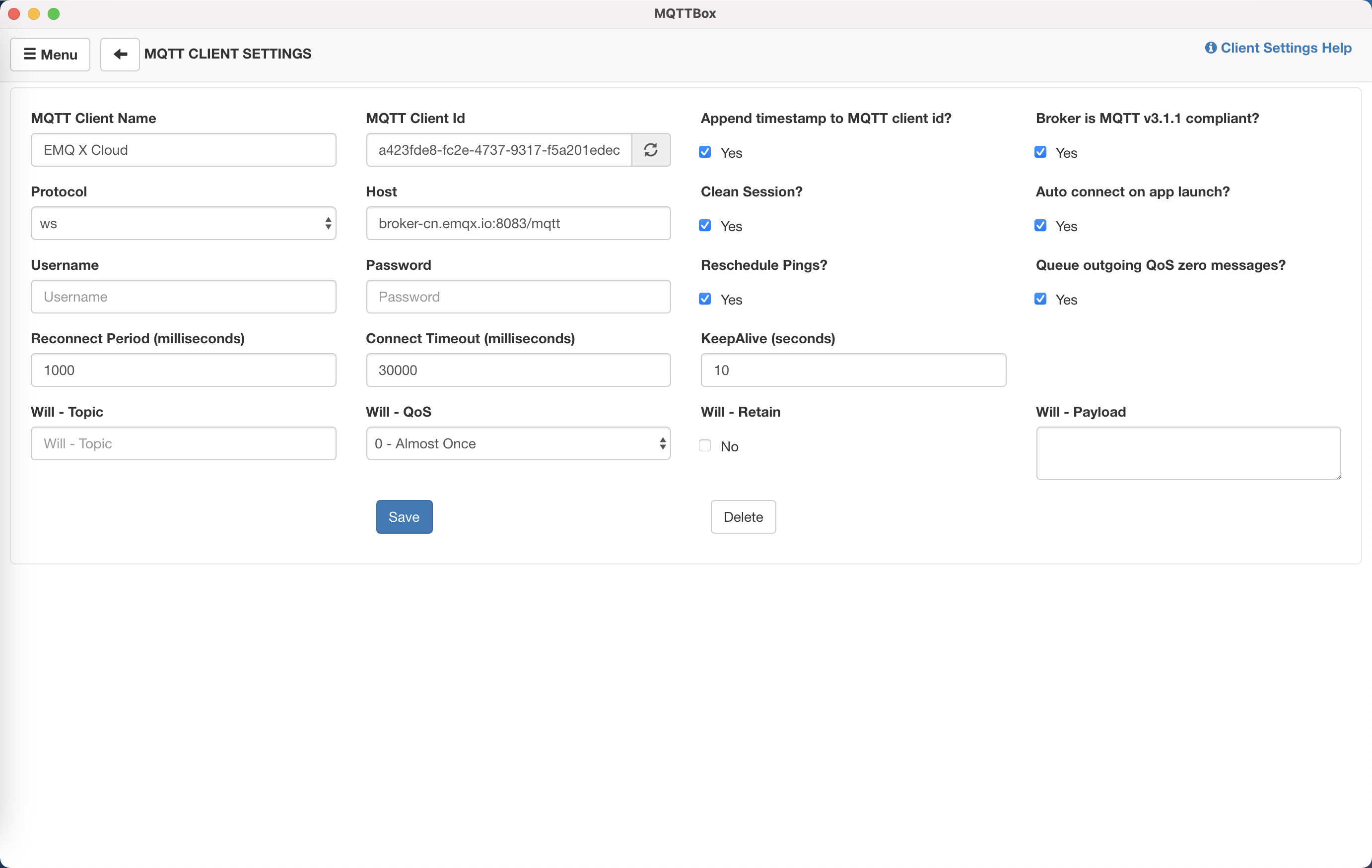 使用 MQTTBox 接入 EMQ X Cloud - 知乎