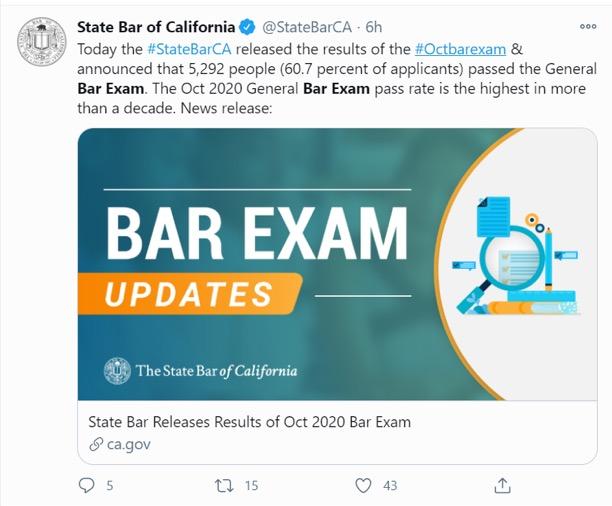 顺利通过CA BAR ONLINE EXAM！！（美国加州律师执业资格考试） - 知乎