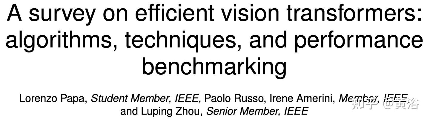 高效视觉Transformer的综述：算法，技术和性能基准 - 知乎
