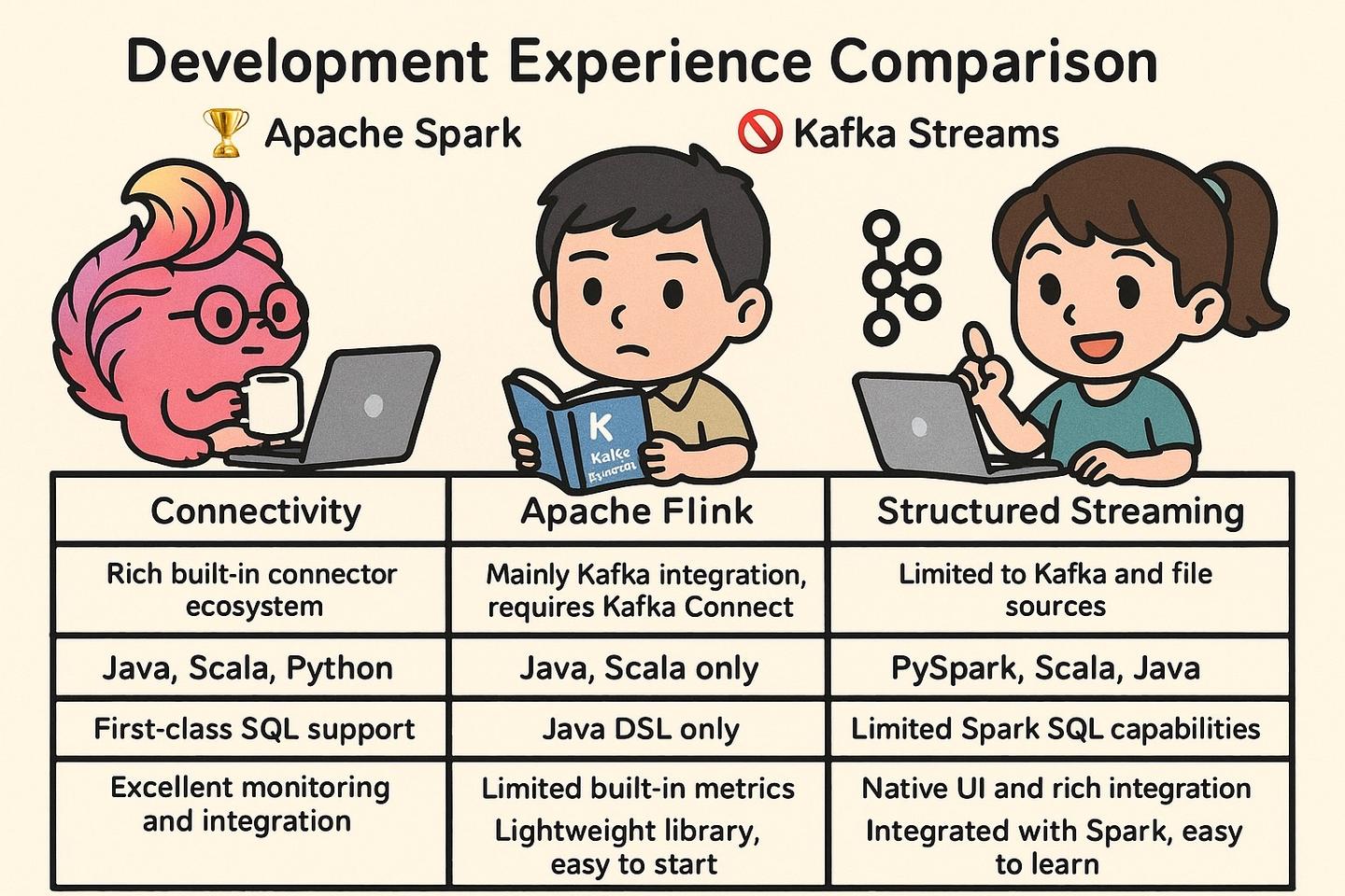 2025年流处理引擎｜卡通图解：Flink vs Kafka Streams vs Spark Structured Streaming - 知乎