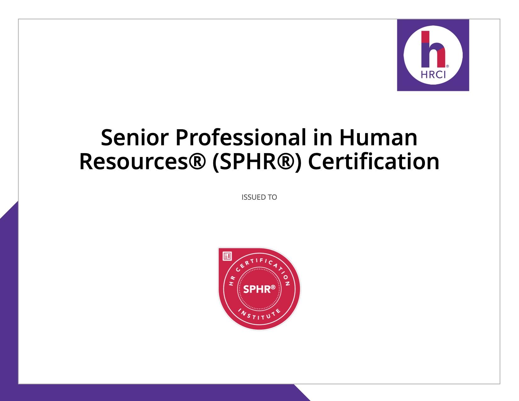 关于SPHR认证 的分享 - 知乎