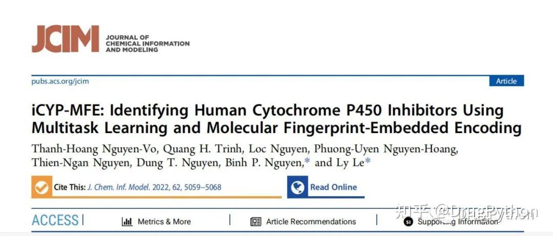 学术速运|iCYP-MFE：使用多任务学习和分子指纹嵌入编码判定人细胞色素P450抑制剂 - 知乎