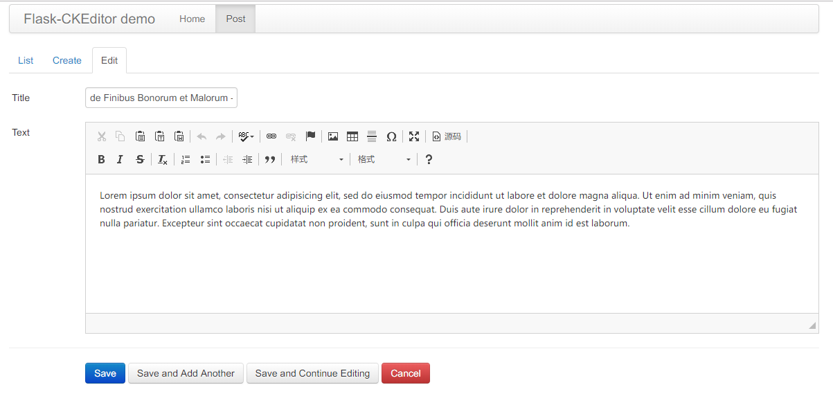 在 Flask-Admin 中集成富文本编辑器 CKEditor - 知乎