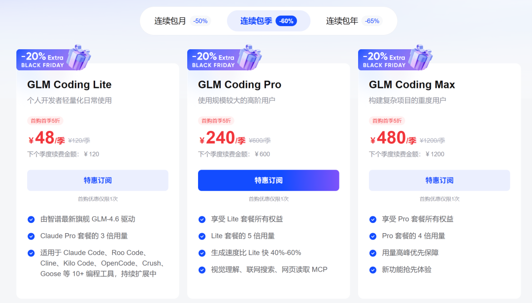 黑五特惠，GLM Coding Plan 限时 4 折！ - 知乎