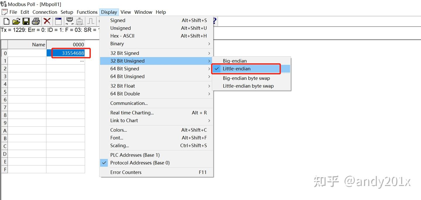 modbuspoll读取的数据值大小端表示方式 - 知乎
