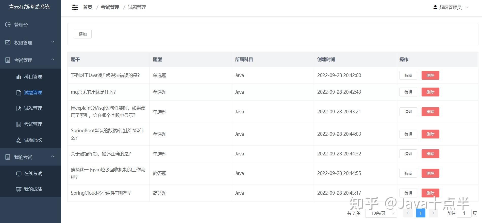 基于springboot Vue Elementui的在线考试系统 知乎