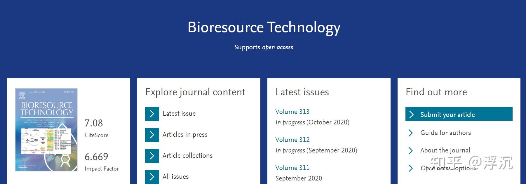环境&微生物期刊—Bioresource Technology - 知乎