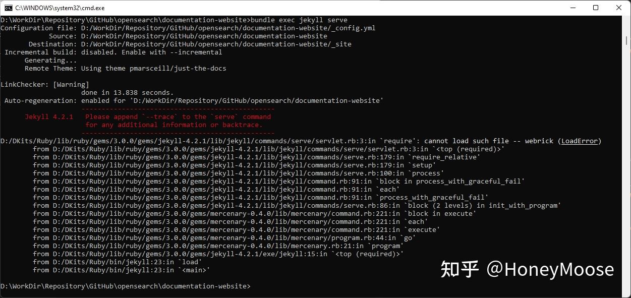 Jekyll 运行的时候提示错误 cannot load such file -- webrick (LoadError) - 知乎