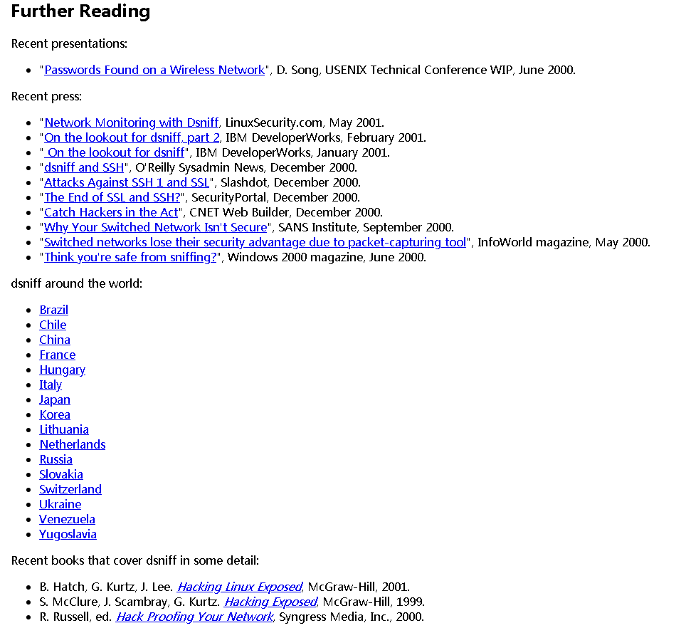 酷站推荐 - monkey.org - dsniff | tools for network - 知乎