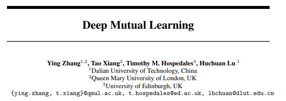 【论文阅读】《Deep Mutual Learning》 - 知乎