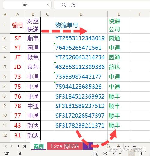 vlookup+mid+iferror函数，根据物流单号填写快递公司 - 知乎