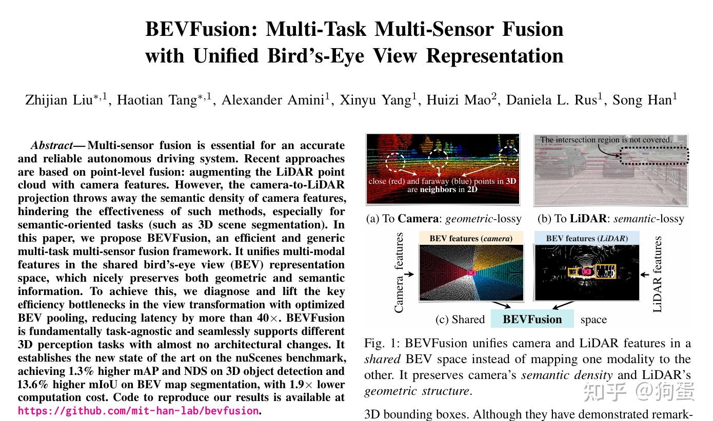 BEV-9:BEV Fusion-2(MIT) - 知乎