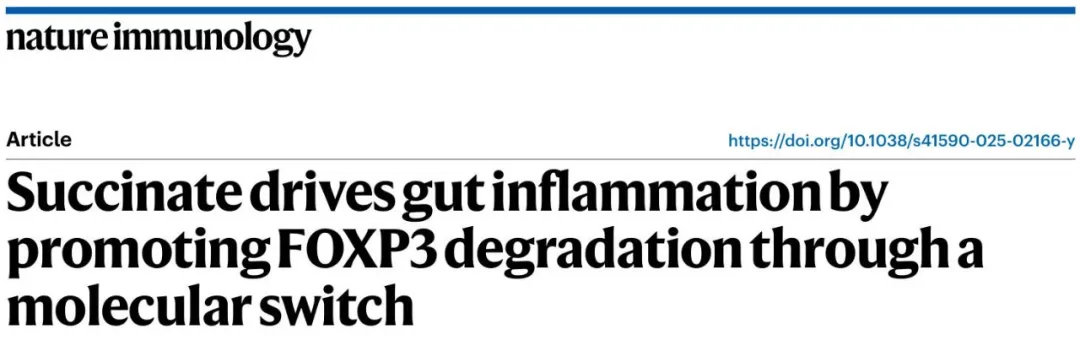 Nat Immunol | FOXP3琥珀酰化调控调节性T细胞免疫新机制 - 知乎