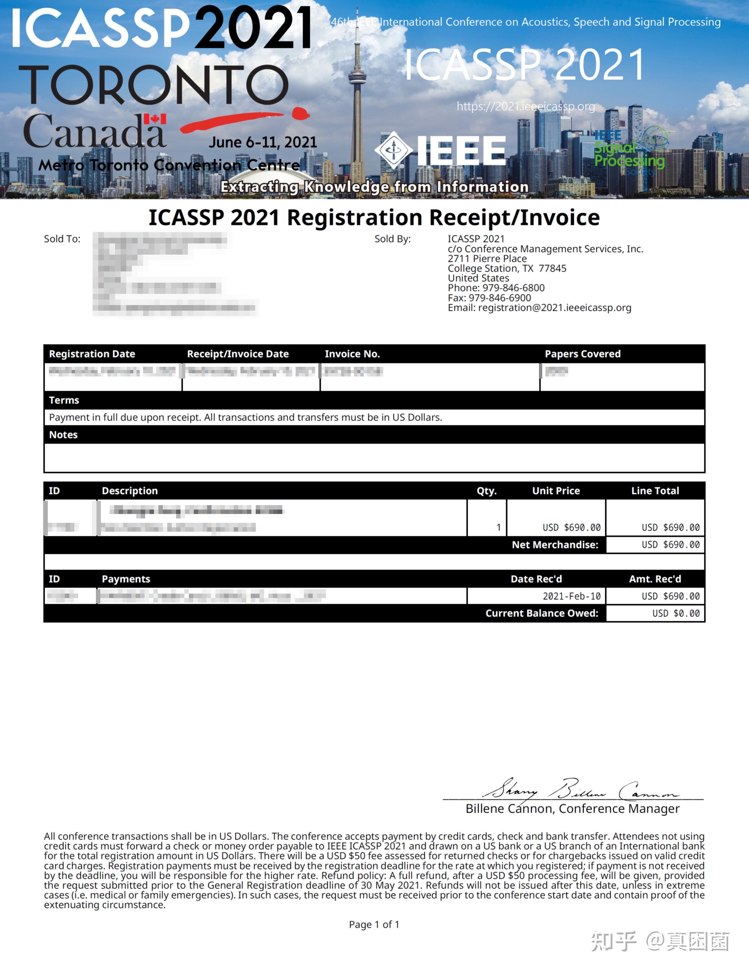 2020ICASSP未开发票或者收据，如何向会议官方要收据？ - 知乎