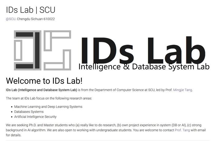 四川大学 IDs Lab -唐明洁-招收研究生和访问学生 - 知乎