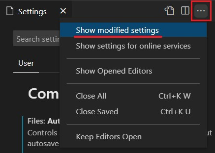 VS Code 查看所有修改过的设置项 - 知乎