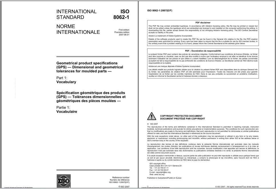 ISO 8062-1-2007【中文版翻译+PDF原版】产品几何量技术规范(GPS)--模制零件的尺寸和几何公差--第1部分：词汇 - 知乎