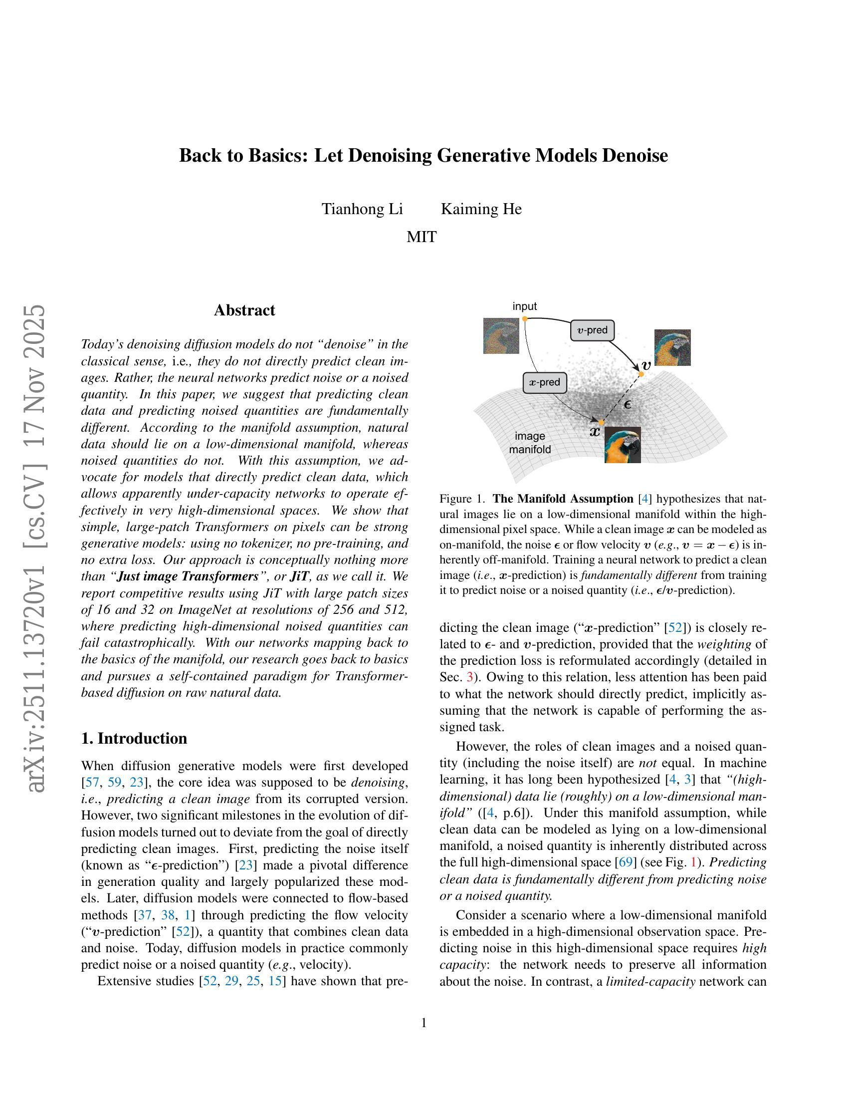 20251120Back to Basics: Let Denoising Generative Models Denoise - 知乎