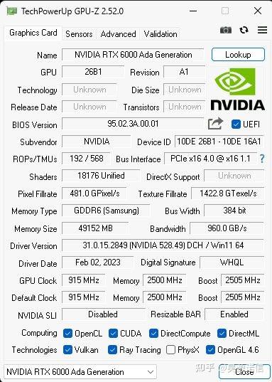 NVIDIA RTX 6000 Ada 显卡评测 - 知乎