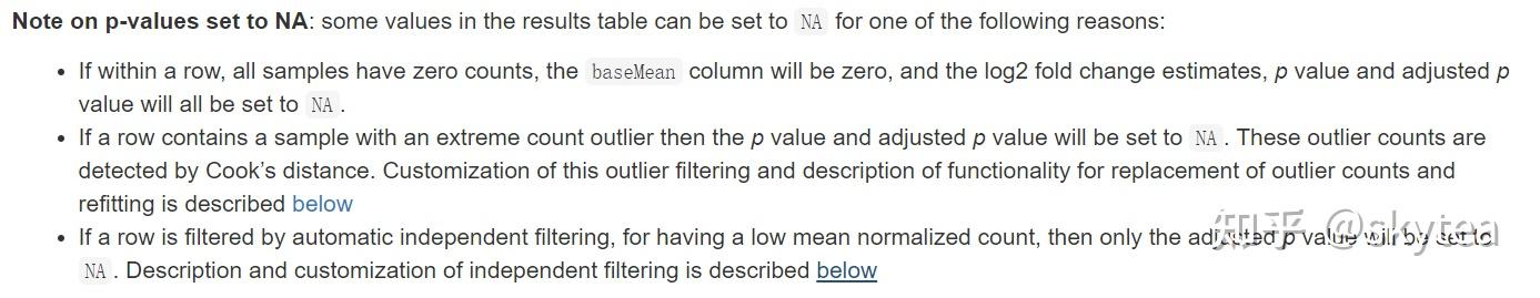 为什么筛选DEG后，发现有些基因basemean、log2fc、pval等值都有，唯独padj没有呢? - 知乎