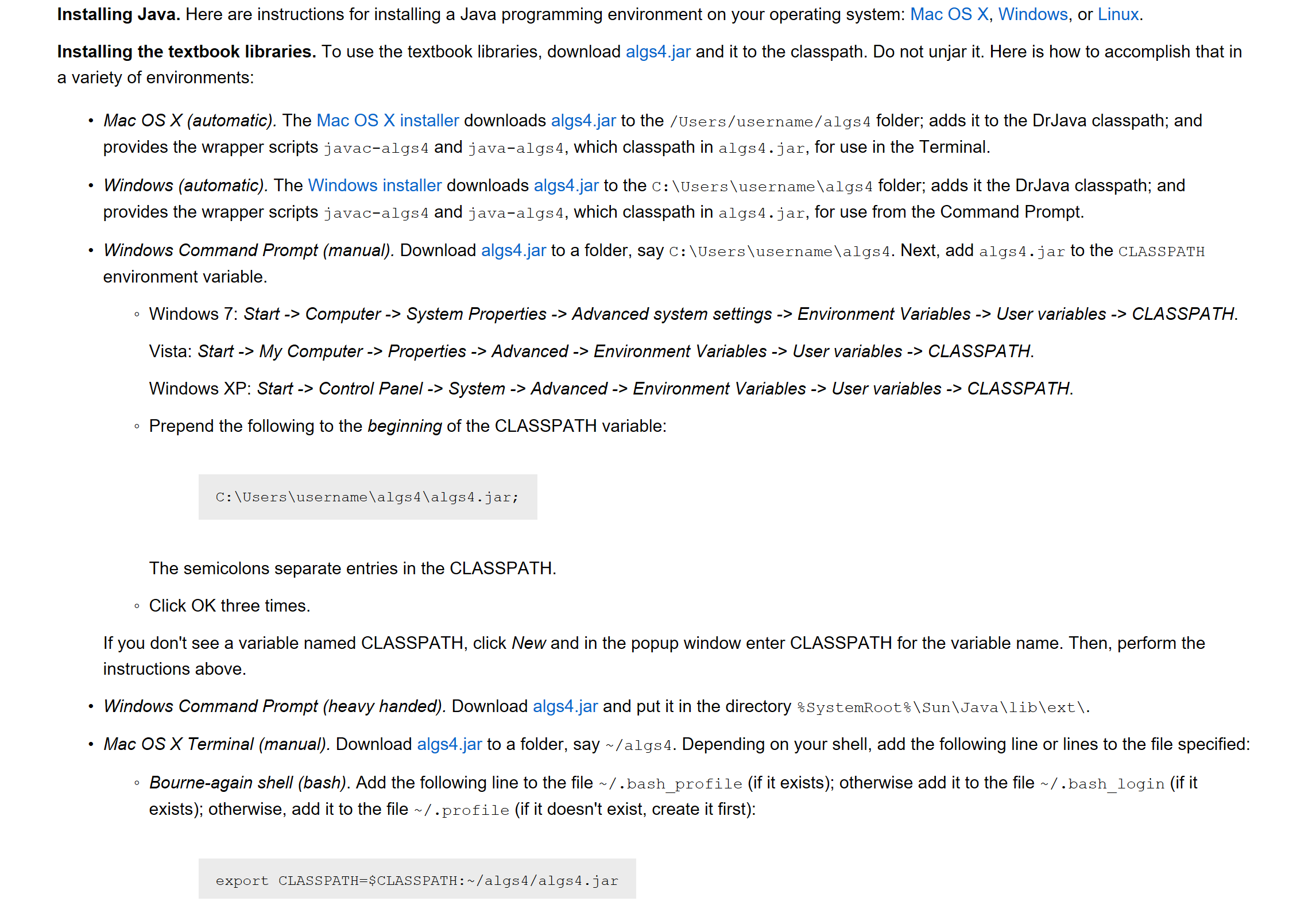 Algorithms, 4th Edition（算法-第四版）源码使用系统配置 - 知乎