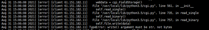cgi.FieldStorage报错TypeError: write() argument must be str, not bytes - 知乎