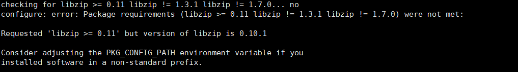 安装PHP8.1.5时error: Package requirements (libzip ＞= 0.11 libzip != 1.3.1 libzip != 1.7.0) - 知乎