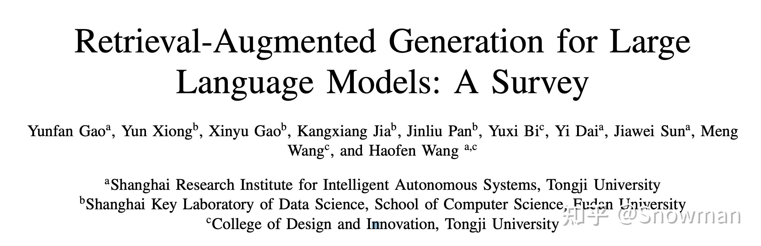 Retrieval-Augmented Generation for Large Language Models: A Survey - 大型 ...