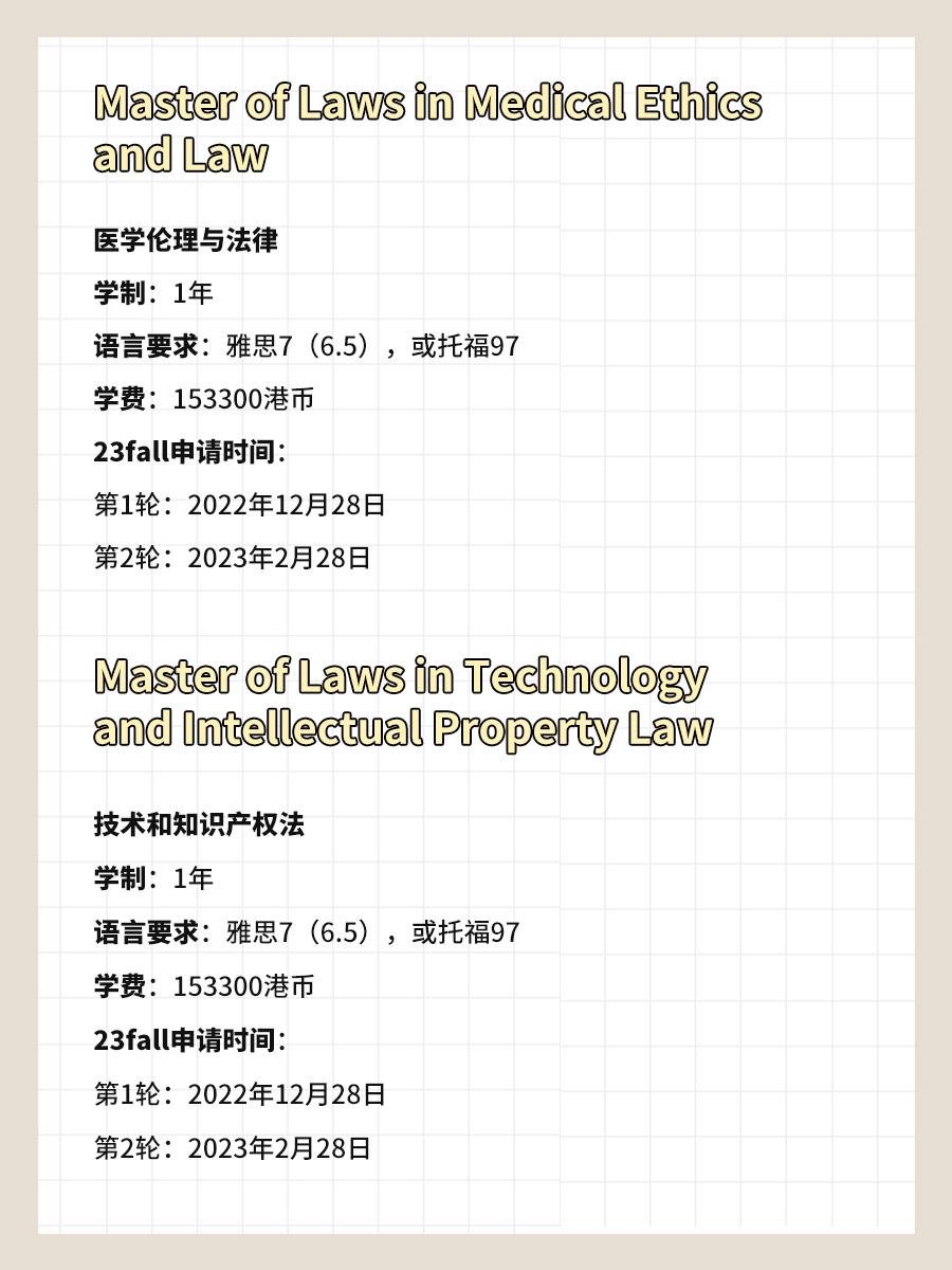 23fall香港大学法学院，LLM专业申请要求汇总 - 知乎