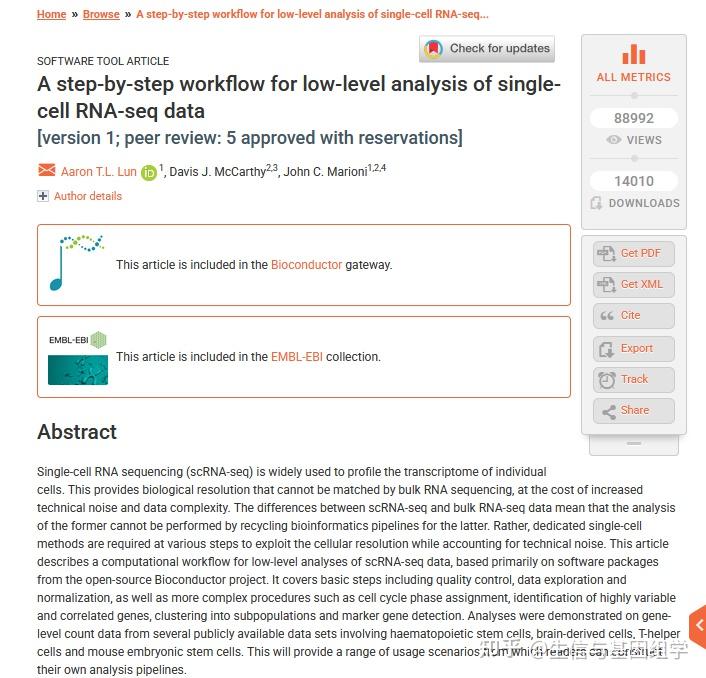 单细胞（Single cell RNA-seq）教程课程与github资源 - 知乎