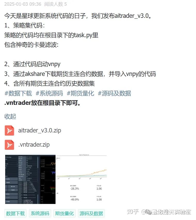 aitrader v3.0发布，带卡曼滤波长期年化53.8%，代码启动vnpy。（附python代码+策略下载） - 知乎