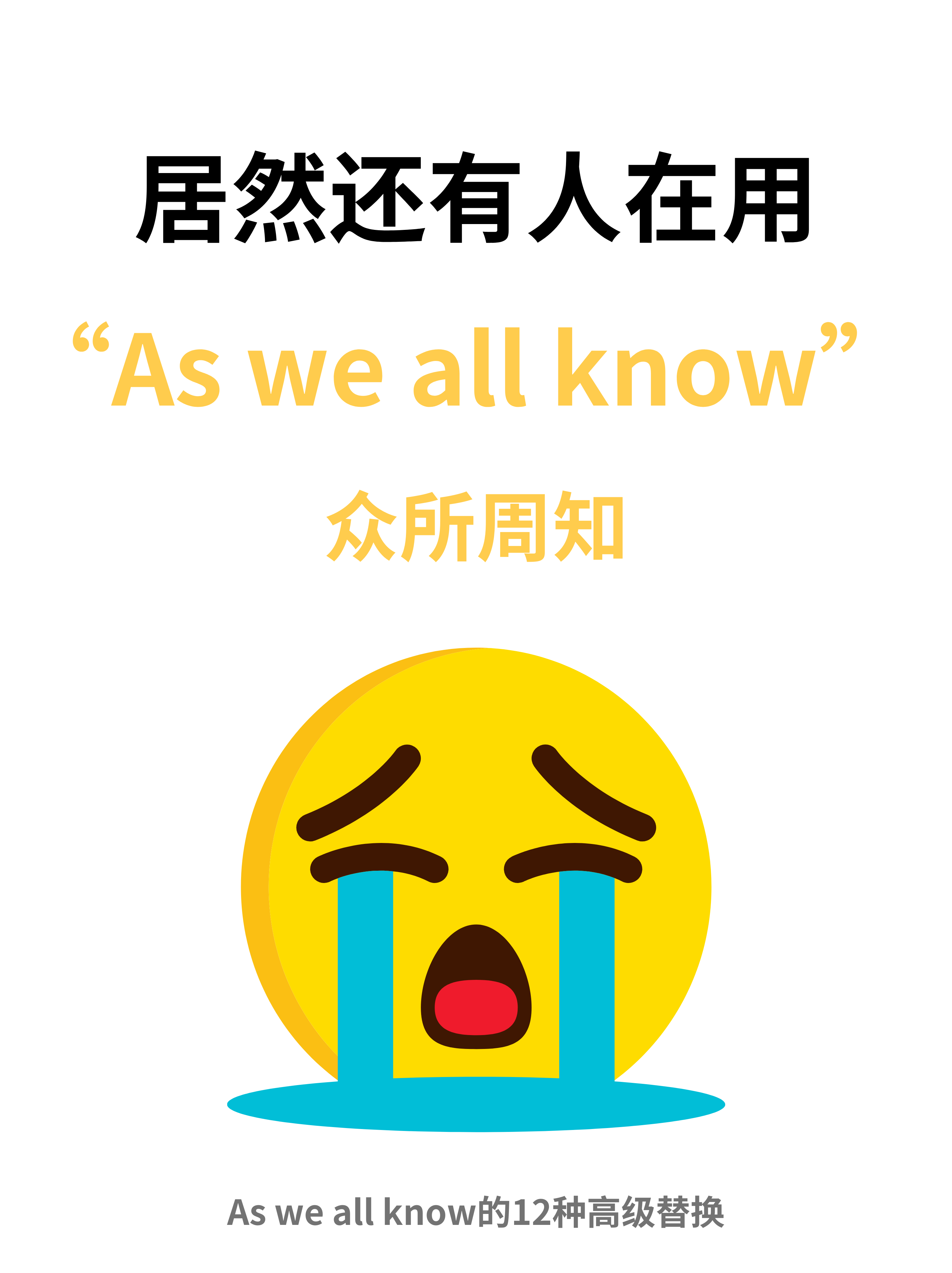 救命🆘谁雅思还在用 As we all know啊😱 - 知乎
